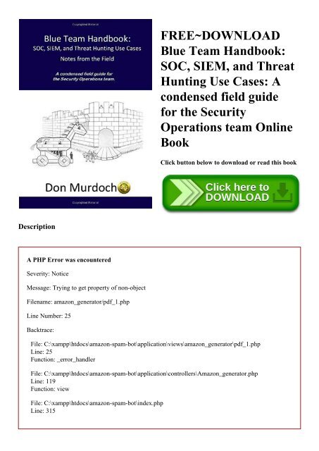 FREE~DOWNLOAD Blue Team Handbook SOC SIEM and Threat Hunting Use Cases ...
