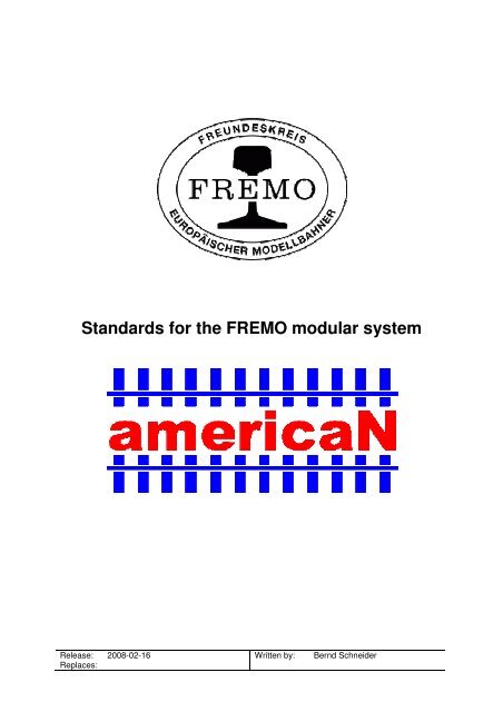 Standards for the FREMO modular system