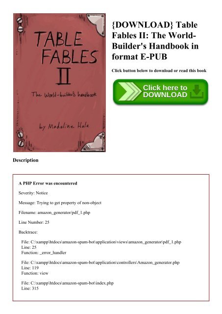{DOWNLOAD} Table Fables II The World-Builder's Handbook in format E-PUB