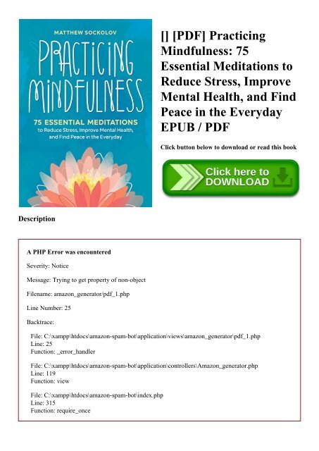 [DOWNLOADPDF] [PDF] Practicing Mindfulness 75 Essential Meditations to ...