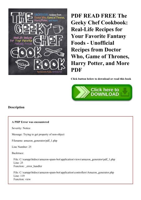 PDF READ FREE The Geeky Chef Cookbook Real-Life Recipes for Your ...