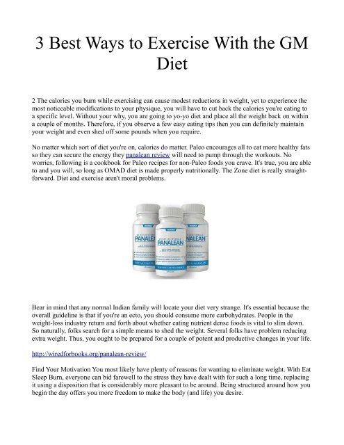 3 Best Ways to Exercise With the GM Diet