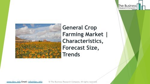 General Crop Farming Market Characteristics, Forecast Size, Trends