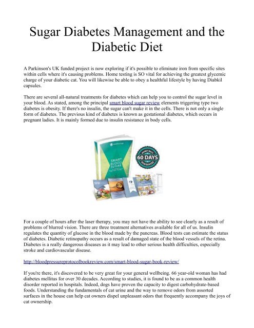 Sugar Diabetes Management and the Diabetic Diet