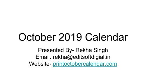 Download Free October 2019 Calendar