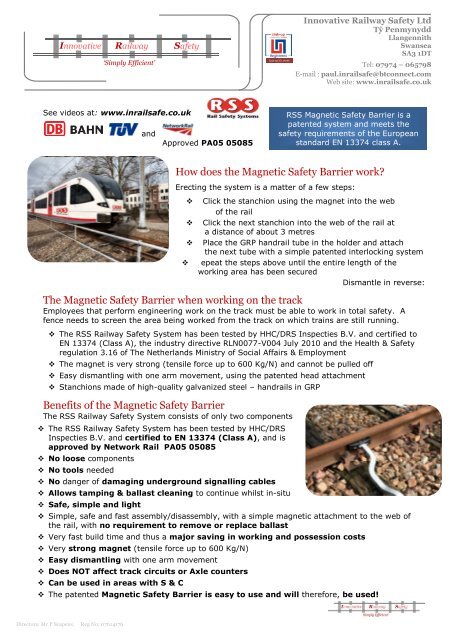 IRS Magnetic Barrier Brochure - Innovative Railway Safety Ltd
