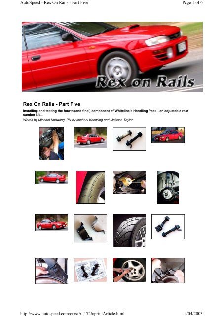 Rex On Rails - Part Five - Whiteline
