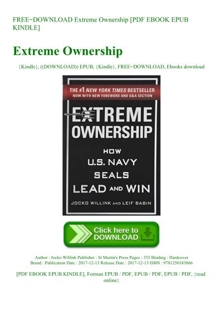FREE~DOWNLOAD Extreme Ownership [PDF EBOOK EPUB KINDLE]