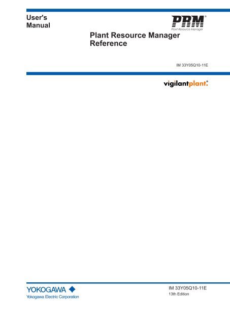 Plant Resource Manager Reference IM33Y05Q10-11