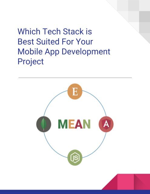 Which Tech Stack is Best Suited For Your Mobile App Development Project