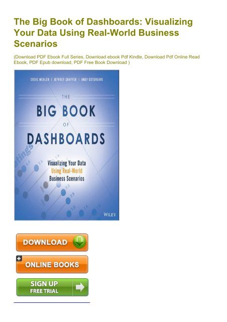 (EXTRA) The Big Book of Dashboards: Visualizing Your Data Using Real ...
