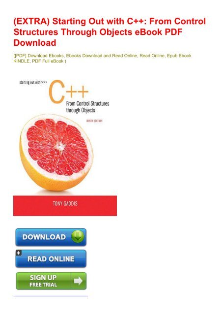 (EXTRA) Starting Out with C++: From Control Structures Through Objects ...