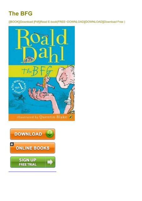 (OFF THE RECORD) The BFG ebook eBook PDF