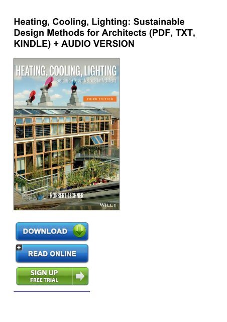 (SPONTANEOUS) Heating, Cooling, Lighting: Sustainable Design Methods for Architects eBook PDF ...