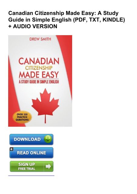 (DARING) Canadian Citizenship Made Easy: A Study Guide in Simple ...