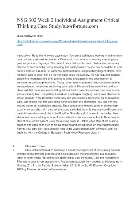 Nursing Case Study Examples