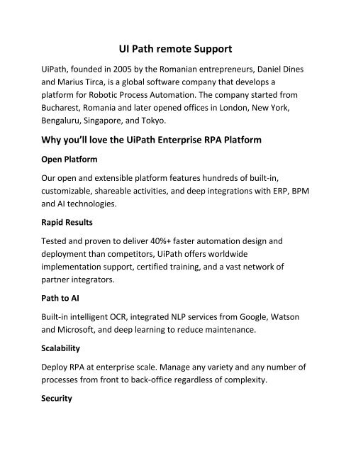 ui path remote Support