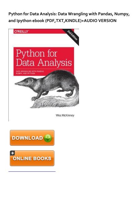 Grateful Python For Data Analysis Data Wrangling With Pandas Numpy And Ipython Ebook Pdf