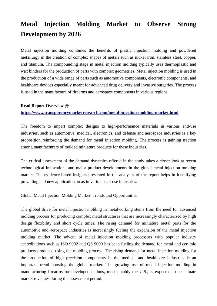 Metal-Injection-Molding Magazines