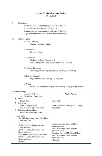 lessonplaninscienceandhealth-140202083025-phpapp02