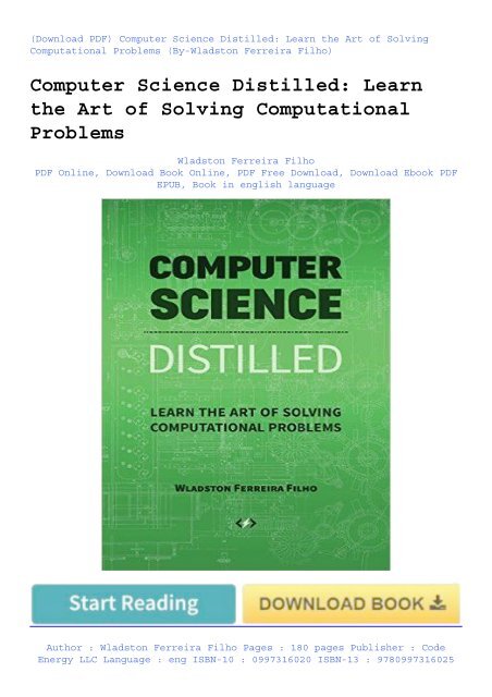 Download Pdf Computer Science Distilled Learn The Art Of Solving Computational Problems