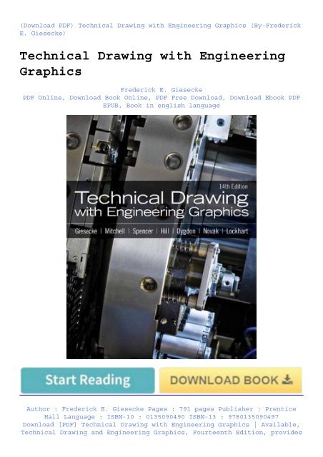 Download [PDF] Technical Drawing with Engineering Graphics | Available