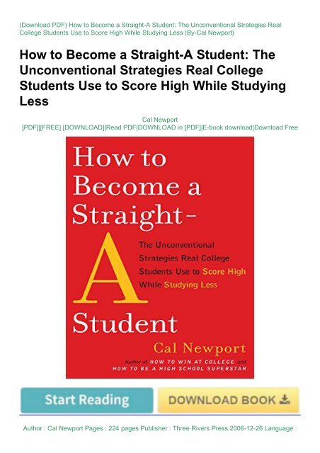 E-bookdownloadHow to Become a Straight-A Student: The Unconventional ...