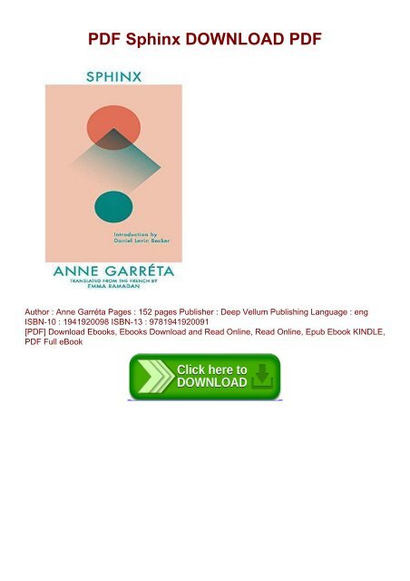 PDF Sphinx DOWNLOAD PDF