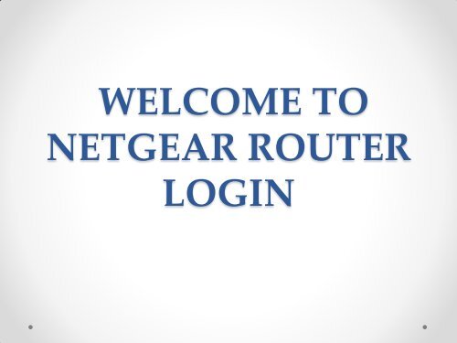 NETGEAR ROUTER LOGIN