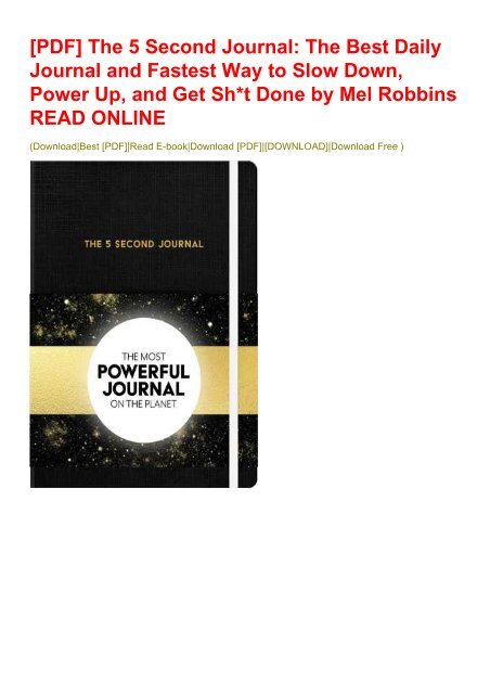 5 Second Rule Mel Robbins Pdf Free Download Rosedigitalartillustrations