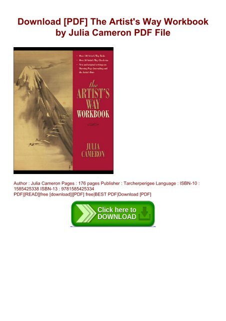 Download [PDF] The Artist's Way Workbook by Julia Cameron PDF File