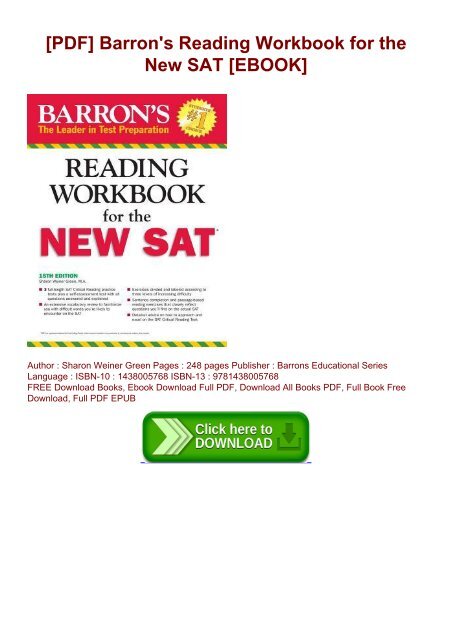 [PDF] Barron's Reading Workbook for the New SAT [EBOOK]
