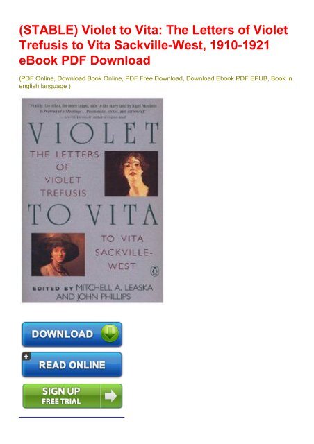 (STABLE) Violet to Vita: The Letters of Violet Trefusis to Vita ...