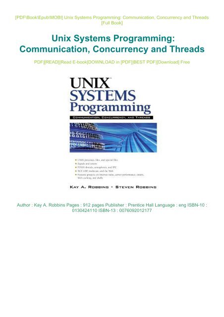 Read Pdf Online Pdf Unix Systems Programming Communication Concurrency And Threads Read Online