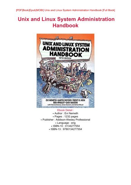 PDF DOWNLOAD Free eBook Unix and Linux System Administration Handbook ... PDF DOWNLOAD Free eBook Unix and Linux System Administration Handbook ...