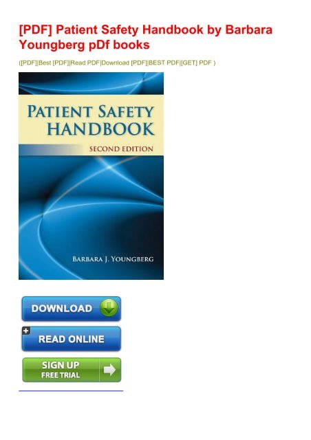 [PDF] Patient Safety Handbook by Barbara Youngberg pDf books