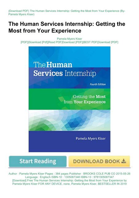 [Download] Free The Human Services Internship: Getting the Most from ...