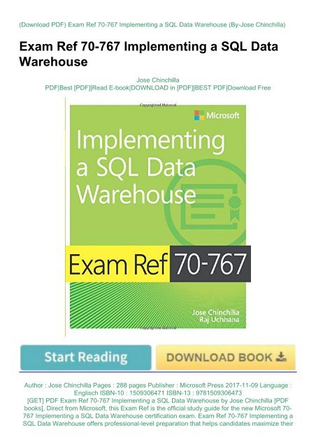 [GET] PDF Exam Ref 70-767 Implementing a SQL Data Warehouse by Jose Chinchilla [PDF books]