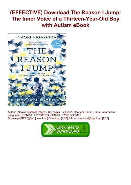 (EFFECTIVE) Download The Reason I Jump: The Inner Voice of a Thirteen ...