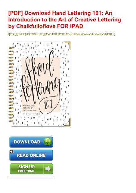 [PDF] Download Hand Lettering 101: An Introduction to the Art of ...