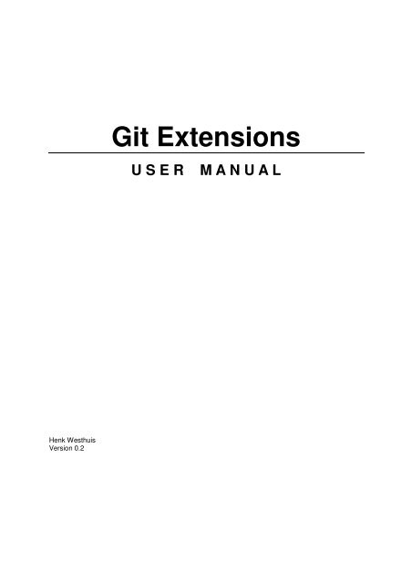 Git Extensions - User Manual