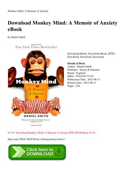 Download Monkey Mind A Memoir of Anxiety eBook