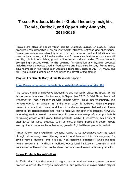 Tissue Products Market