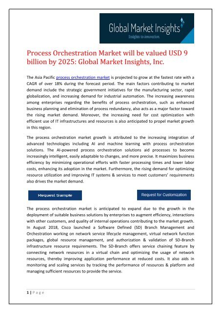 By 2025, Process Orchestration market to surpass $9 billion By 2025, Process Orchestration market to surpass $9 billion