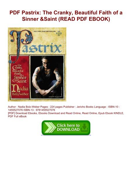 PDF Pastrix: The Cranky, Beautiful Faith of a Sinner & Saint (READ PDF ...
