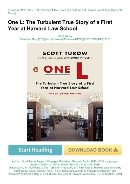DOWNLOAD in [PDF] One L: The Turbulent True Story of a First Year at ...