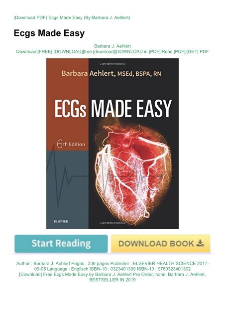 [Download] Free Ecgs Made Easy by Barbara J. Aehlert Pre Order