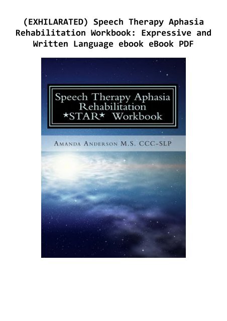 (EXHILARATED) Speech Therapy Aphasia Rehabilitation Workbook ...