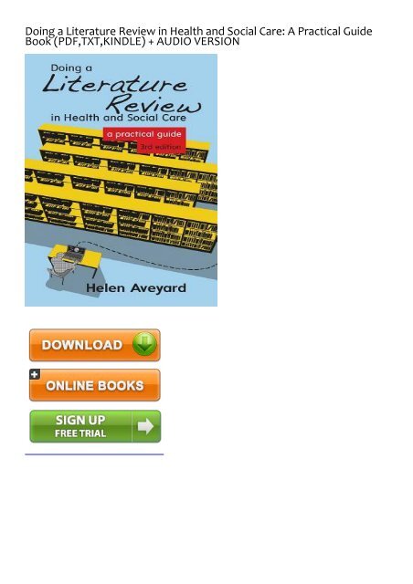 Download Doing a Literature Review in Health and Social Care: A ...