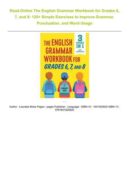 Read.Online The English Grammar Workbook for Grades 6, 7, and 8: 125 ...